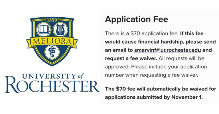 University of Rochester Application Fee Waiver 2025 [Latest]