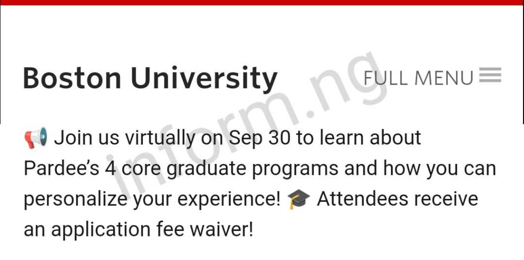 Boston University Application Fee Waiver 2025 [Updated]