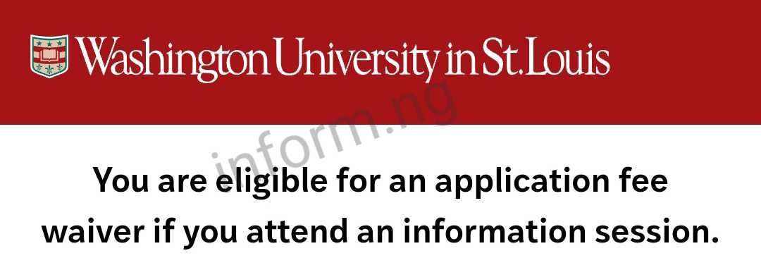Washington University in St. Louis Application Fee Waiver 2025 [Updated]