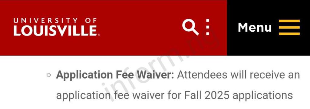 University of Louisville Application Fee Waiver 2025