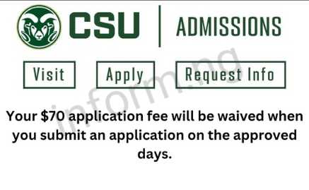 Colorado State University Application Fee Waiver 2025