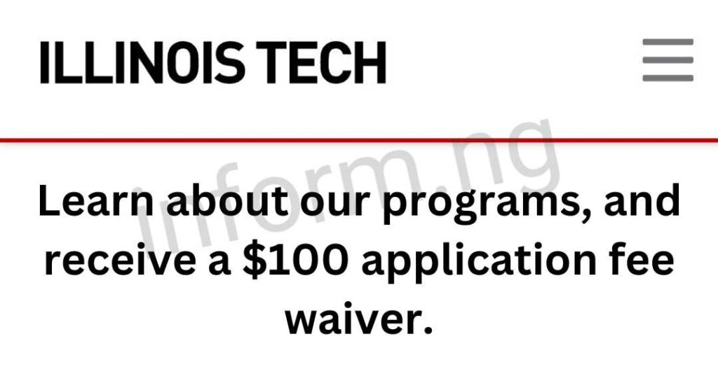 Illinois Tech University Application Fee Waiver 2025