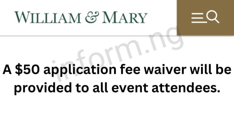 College of William & Mary Application Fee Waiver 2026