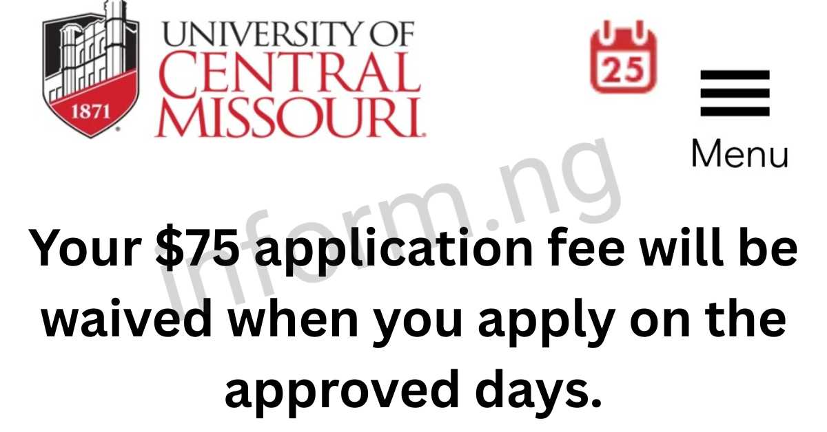 University of Central Missouri Application Fee Waiver 2026