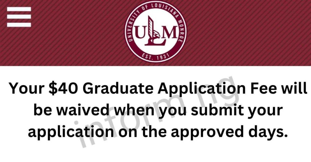 University of Louisiana at Monroe Application Fee Waiver 2026